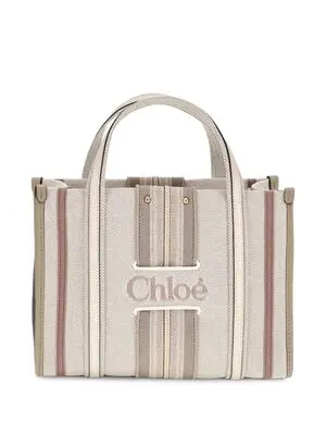 Chloé Chloé Women Woody Loop Small Canvas Tote Multicolor