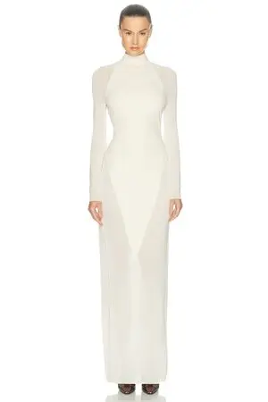Alaïa Bodycon Dress In Ivory - Blanc Nacre 2