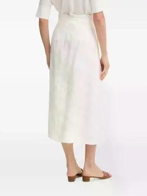 MARC AUREL Belted Jacquard-pattern Midi A-line Skirt