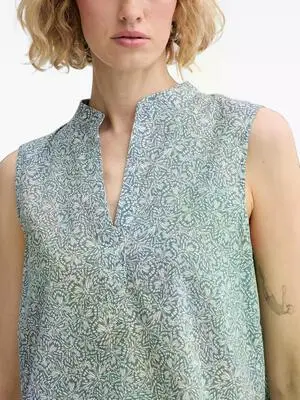 Marc O'polo Butterfly-print Sleeveless Blouse - Blue