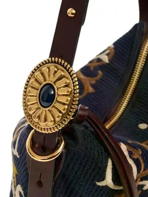 Etro Small Embroidered Canvas Rosette Bag