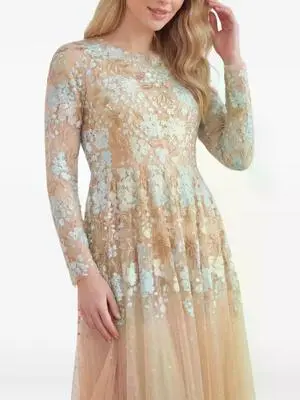NEEDLE & THREAD Wisteria Dot Long-sleeve Gown