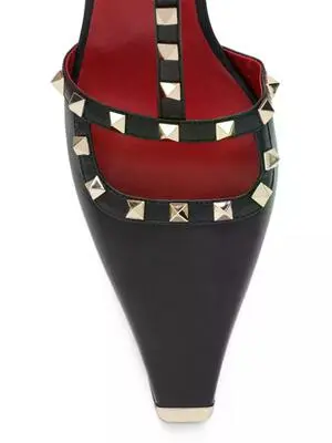 Valentino Garavani Rockstud Court Shoes In Kid-leather 40mm - Black