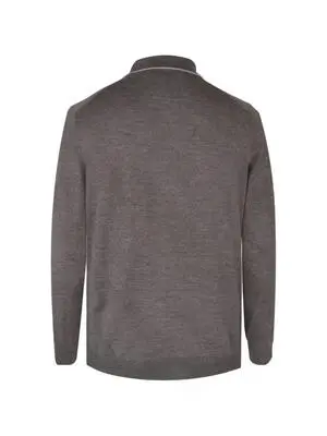 GRAN SASSO Herringbone-knit Half-zip Sweater