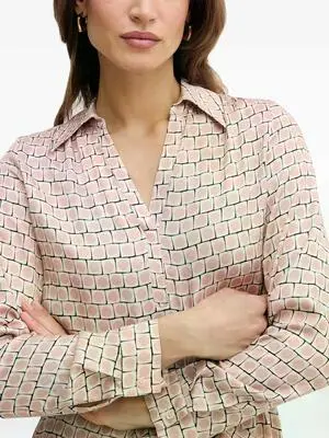 MARC AUREL Geometric-print Belted Mini Dress