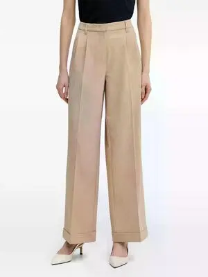 MARC AUREL Pleated-detail Turn-up-cuff Trousers - Neutrals