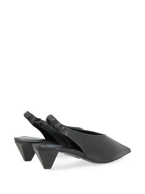 Loewe Origami Cubic Slingback In Lambskin - Black