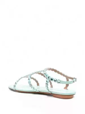 AQUAZZURA Crystal-embellished Scalloped Sandals