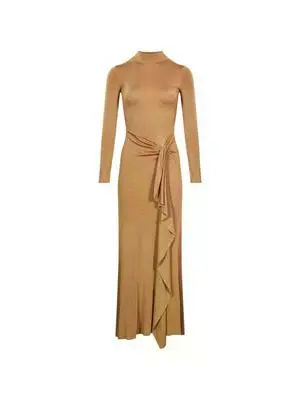 Roland Mouret Maxi Knotted Ruffled Dress - Neutrals