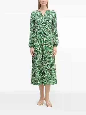 MARC AUREL Abstract-print Long-sleeve Midi Dress