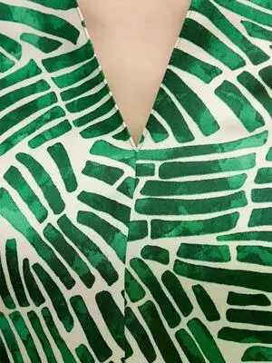 MARC AUREL Abstract-print Long-sleeve Midi Dress