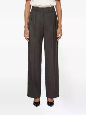 Loulou De Saison Pleated Straight-leg Trousers - Brown
