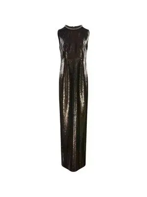 Roland Mouret Sequin-embellished Crystal-neckline Dress
