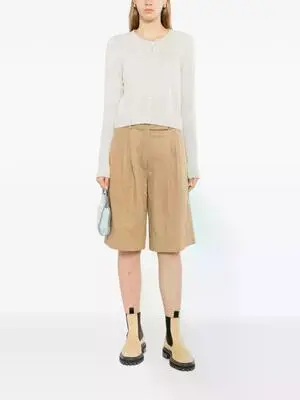 N.peal Chunky Cropped Cardigan - Grey