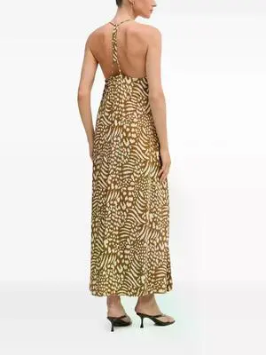Lola Casademunt Animal-print Embellished Maxi Dress - Brown