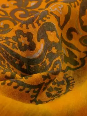 Stetson Logo-print Paisley-pattern Scarf - Orange