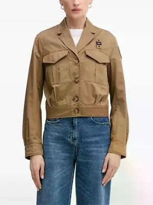 BLAUER. Clement Logo-patch Flap-pocket Cropped Jacket