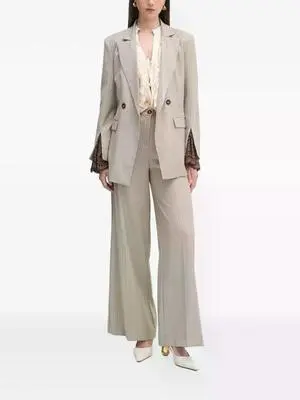 HAVEONE Pinstripe Wide-leg Trousers