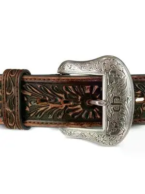 Stetson Tooled Calf-hair Belt