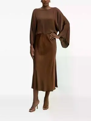 HAVEONE Batwing-sleeve Cropped Blouse - Brown