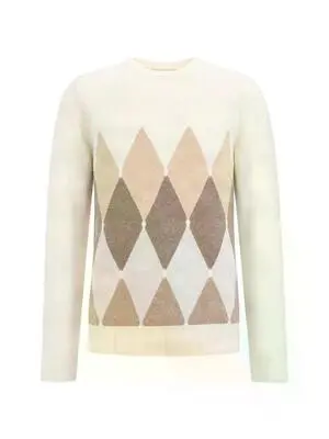 BALLANTYNE Argyle Cashmere Sweater - Neutrals