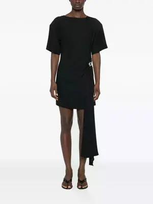 Sandro Draped Buckle-detail Mini Dress