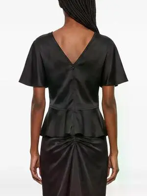 Victoria Beckham Bela Cut-out Flutter-sleeve Top