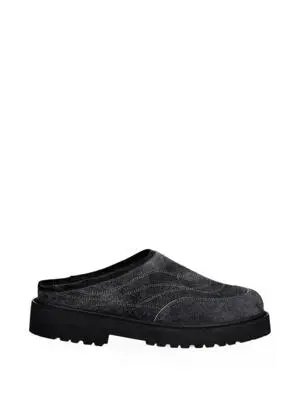 Diemme Maggiore Quilted Suede Mules - Black
