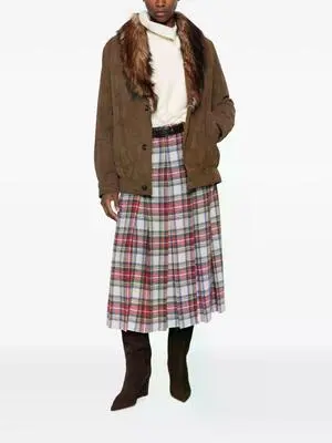 MAISON MARGIELA Tartan-check Pleated Midi Skirt - Neutrals