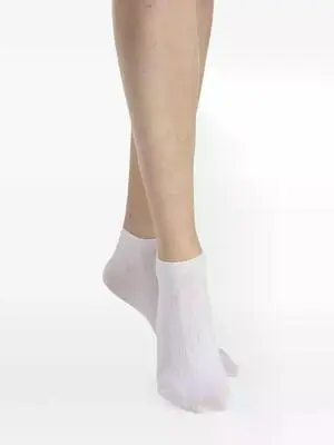 Wolford Rib-knit Cotton-blend Socks - White