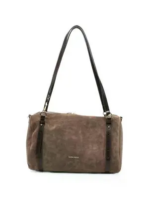 MARC ELLIS Suede-finish Logo-plaque Shoulder Bag