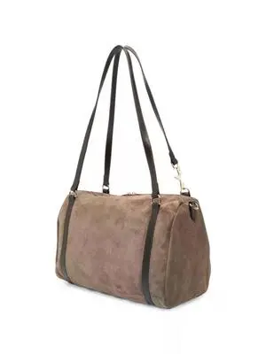 MARC ELLIS Suede-finish Logo-plaque Shoulder Bag