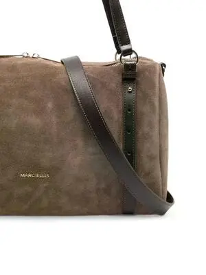 MARC ELLIS Suede-finish Logo-plaque Shoulder Bag
