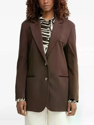 HAVEONE Single-breasted Long-sleeve Blazer - Brown