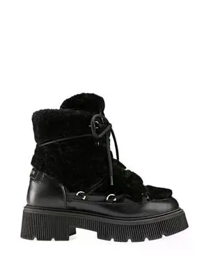 Bogner Turin Wool-trim Leather Boots - Black