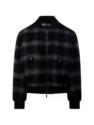 Off-White Check-pattern Bomber Jacket - Black