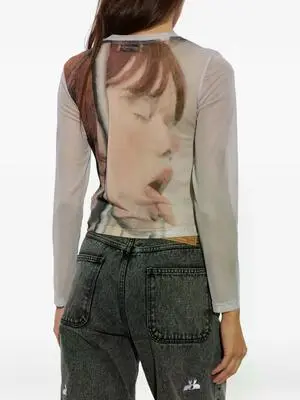 CARNE BOLLENTE Graphic-print Mesh Top