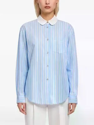 FORTE_FORTE Striped Peter Pan Collar Shirt