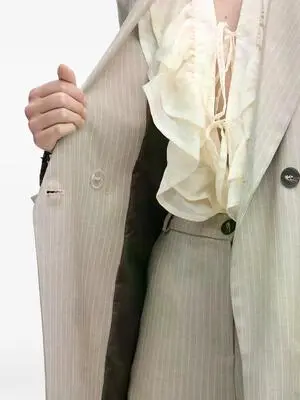 HAVEONE Lace-trim Double-breasted Blazer