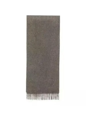 N.peal Fringed Woven Scarf - Grey