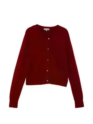 N.peal Chunky-knit Cropped Cardigan - Red