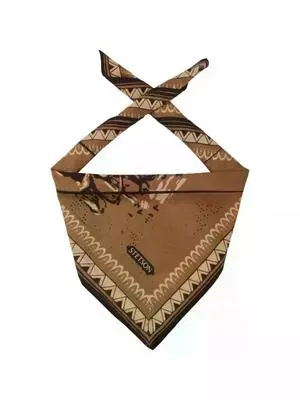Stetson Graphic-print Cotton Scarf - Brown