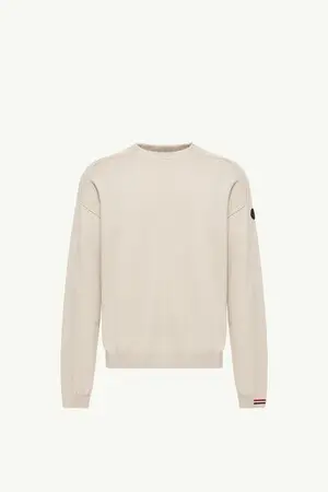 Moncler Logo Wool Sweater - Beige