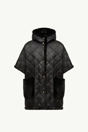 Moncler Reversible Hooded Cape - Black