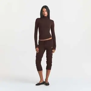 SKIMS Turtleneck Long Sleeve | Deep Neutral | | Cotton Jersey