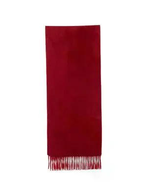 N.peal Woven Fringed Scarf - Red