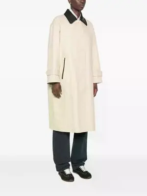 Sandro Leather-collar Single-breasted Coat