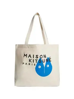 Maison Kitsuné Logo-print Tote Bag - Neutrals