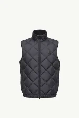 Moncler Chobe Diamond Quilted Down Vest - Blue