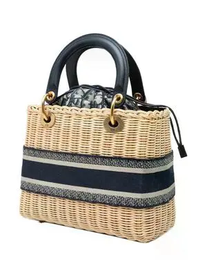 Dior 2021 Medium Wicker Oblique Lady Satchel